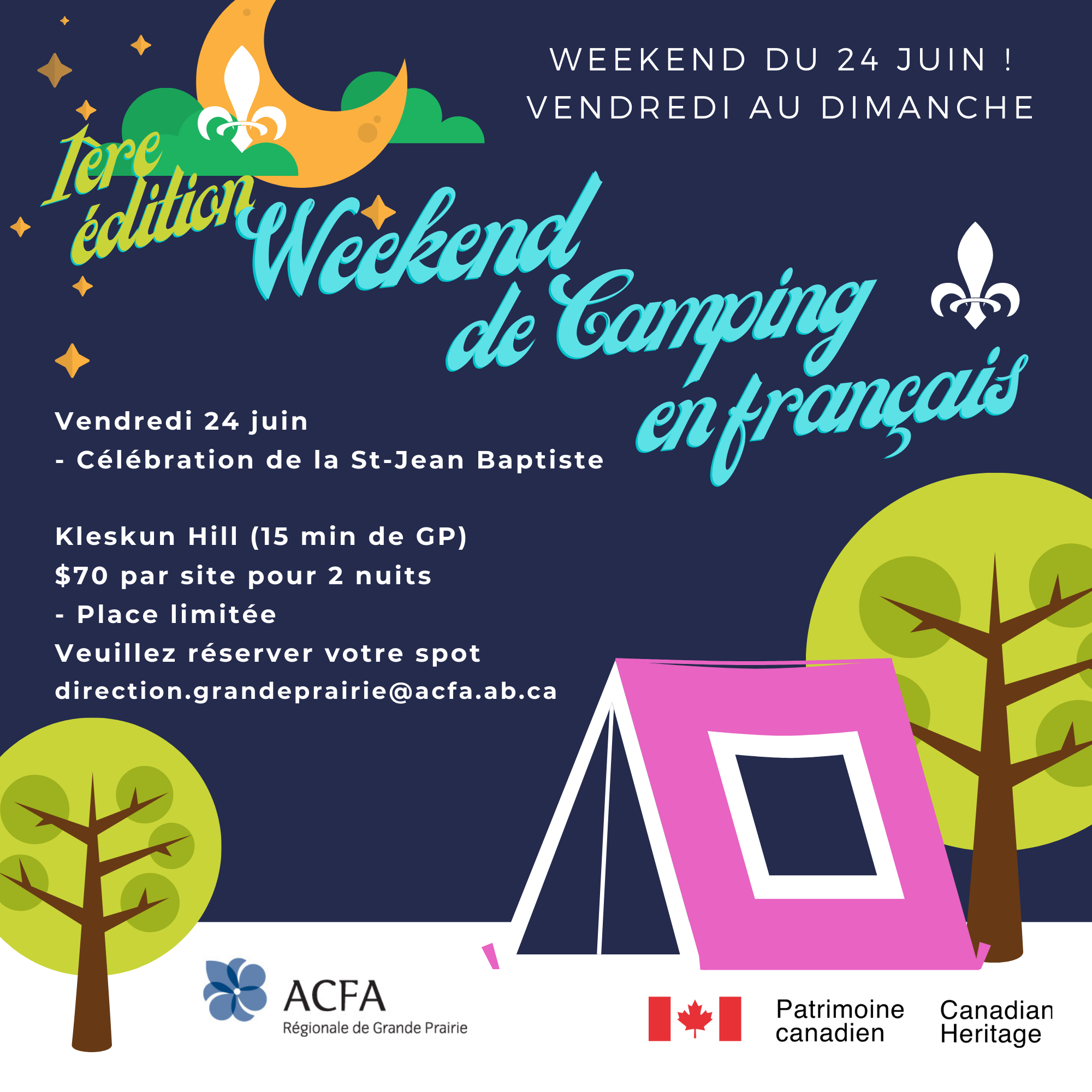 Weekend de camping en français – 24 juin – ACFA
